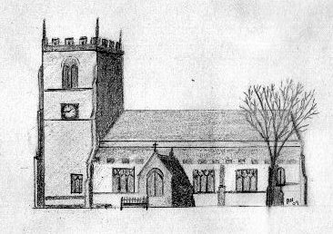 Drawing - Holy Trinity Church by Beryl Hersey : Dawley Heritage
